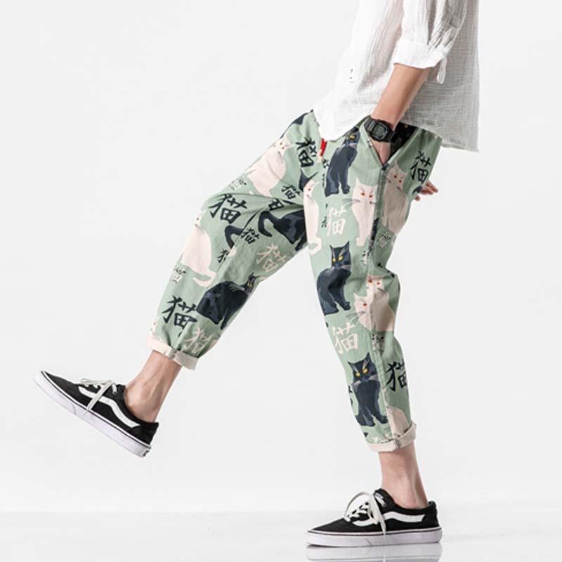 Buy Nekokiti Pants - Groovy Cat Print Pants for Casual Wear – Kyoto Soul